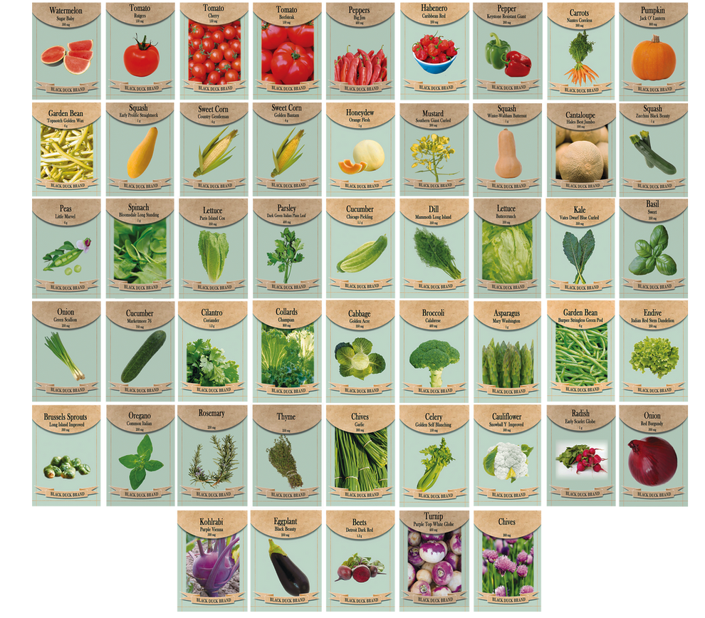 Set of 50 Assorted Vegetable Packets with Beginners Growing Guide & My ...